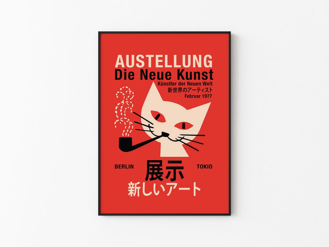 The Cat - Berlin & Tokio Exhibition / Ausstellung - Physical Poster - Etsy