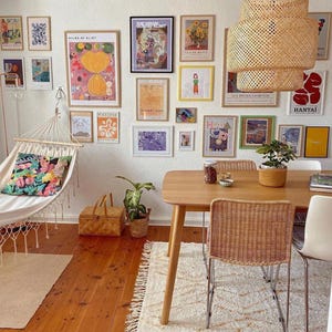 Boho Gallery Wall Art Set: Eclectic Prints, Retro Style (physical ...