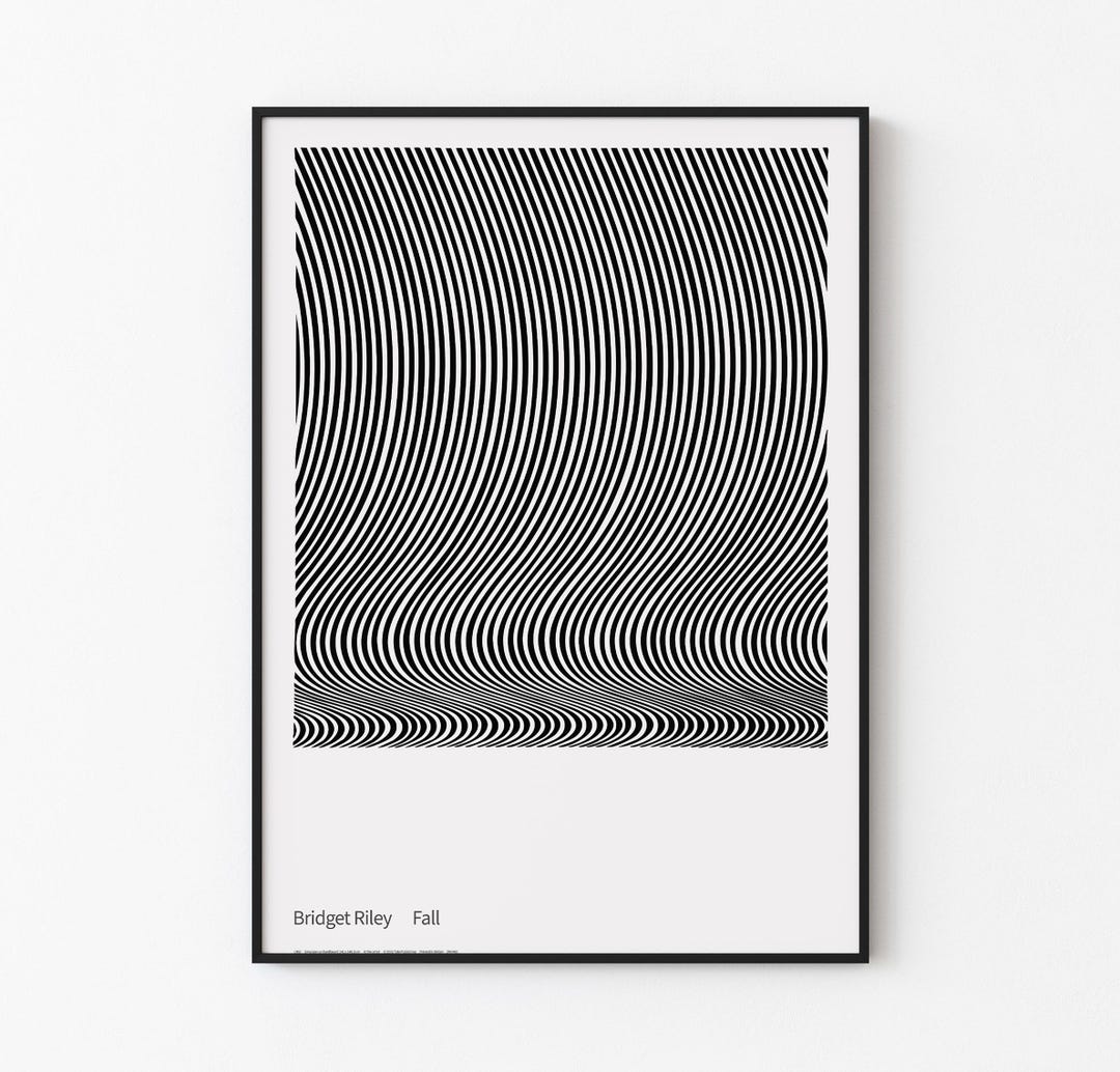 Bridget Riley - Fall / Optical Illusion Black and White Art Print ...