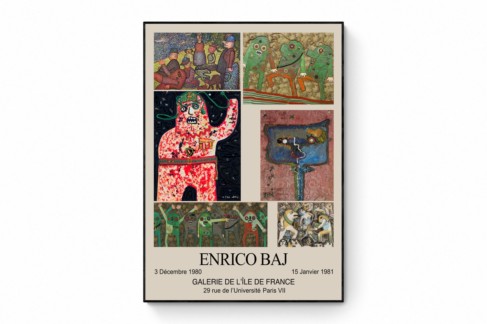 Enrico Baj Collage Poster / Avant Garde Series Rare Poster - Etsy