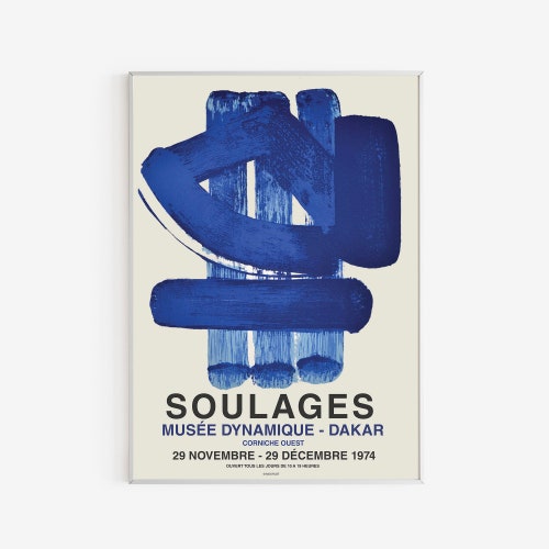 Soulages Poster Blue Wall Art Pierre Soulages Museum Art - Etsy