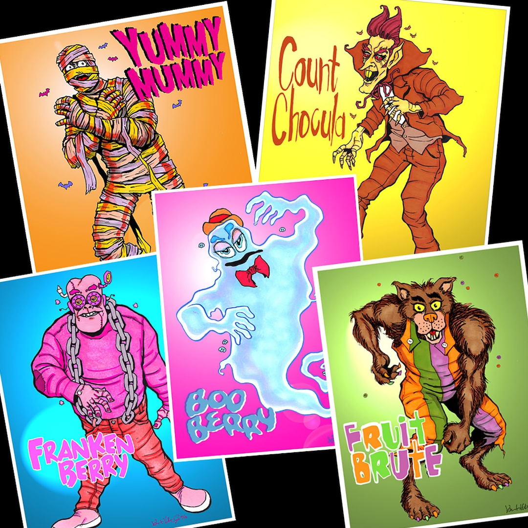 CEREAL MONSTERS 5 Mini-print Set Count Chocula Frankenberry Boo Berry ...