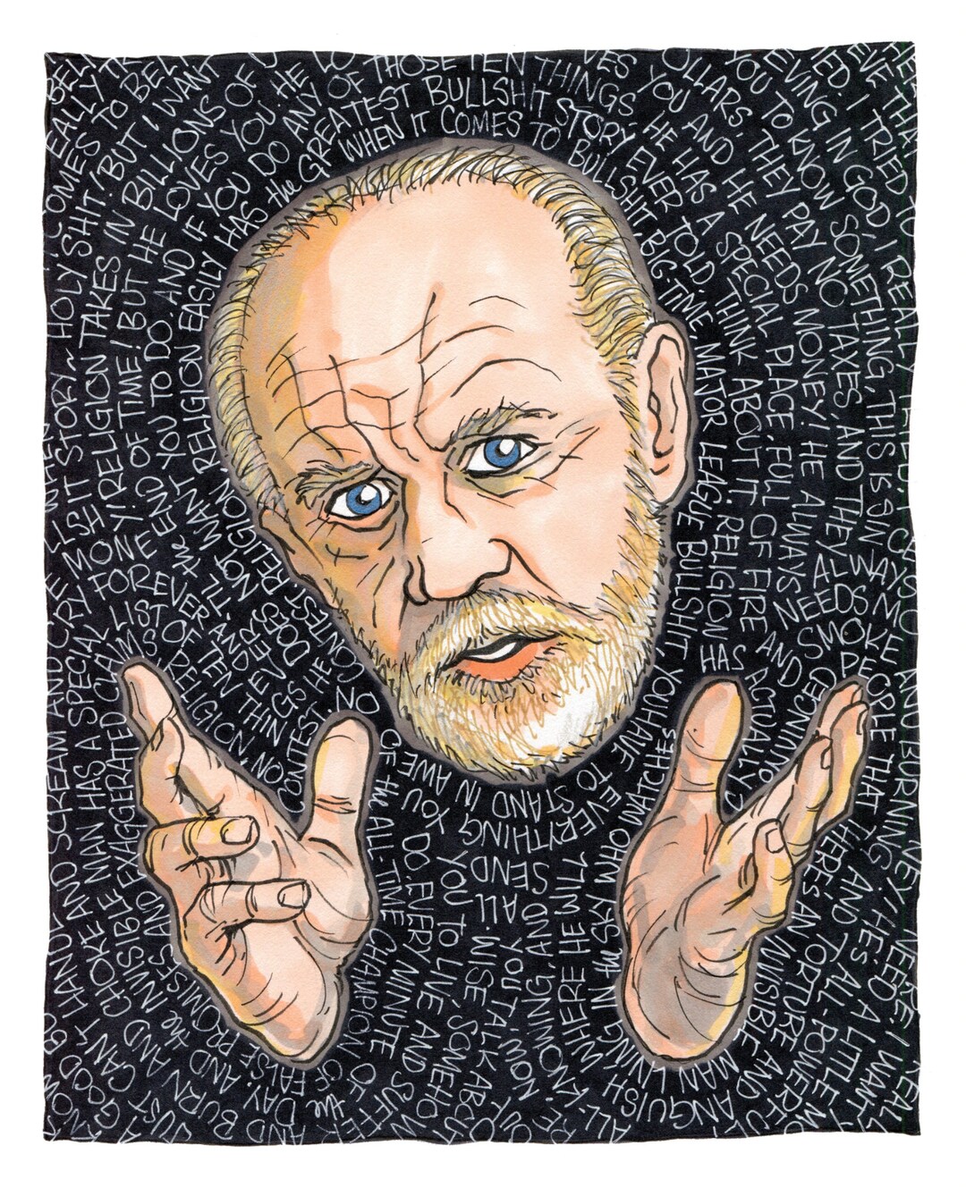 Carlin on Religion Digital Print - Etsy