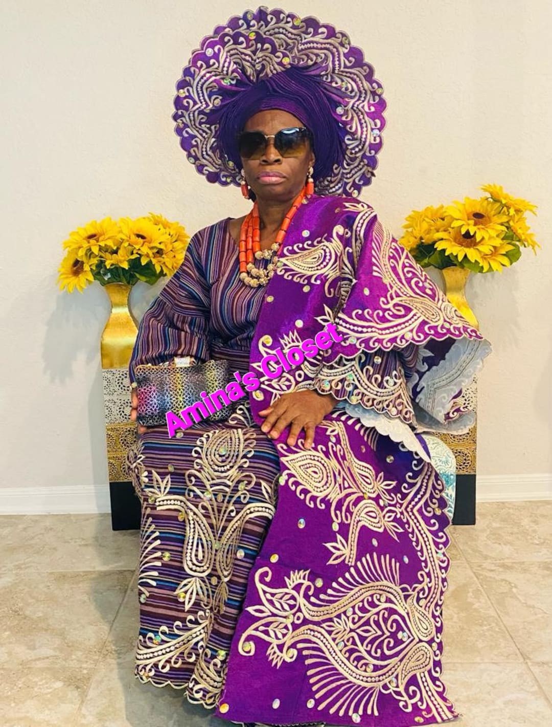 Aso Oke 4 Pieces Complete Set Aso Oke for Women Event, Designer With ...