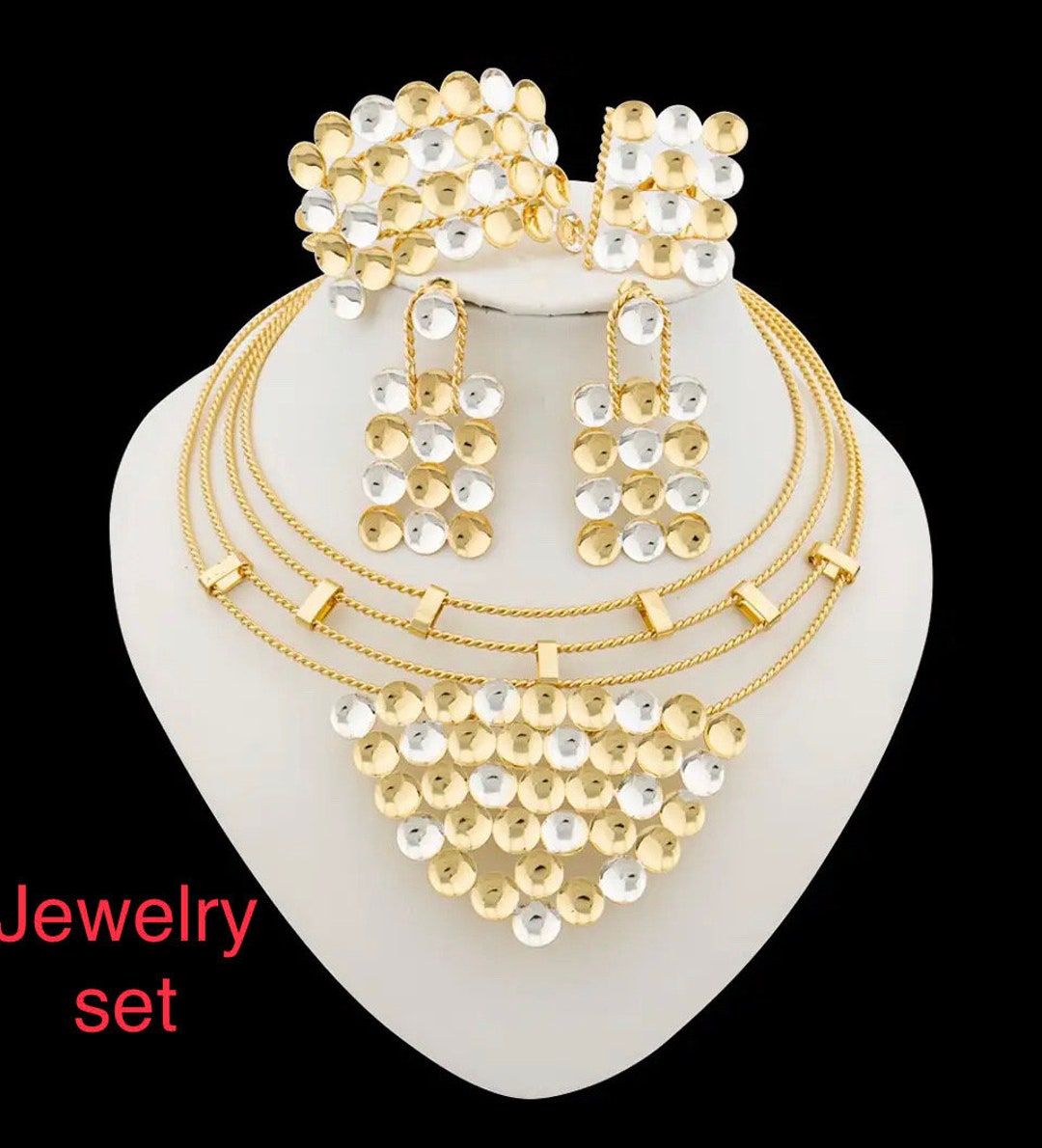 4 Set Dubai Gold Plated Design Jewelry Sets for Women Fashion Jewelr ...