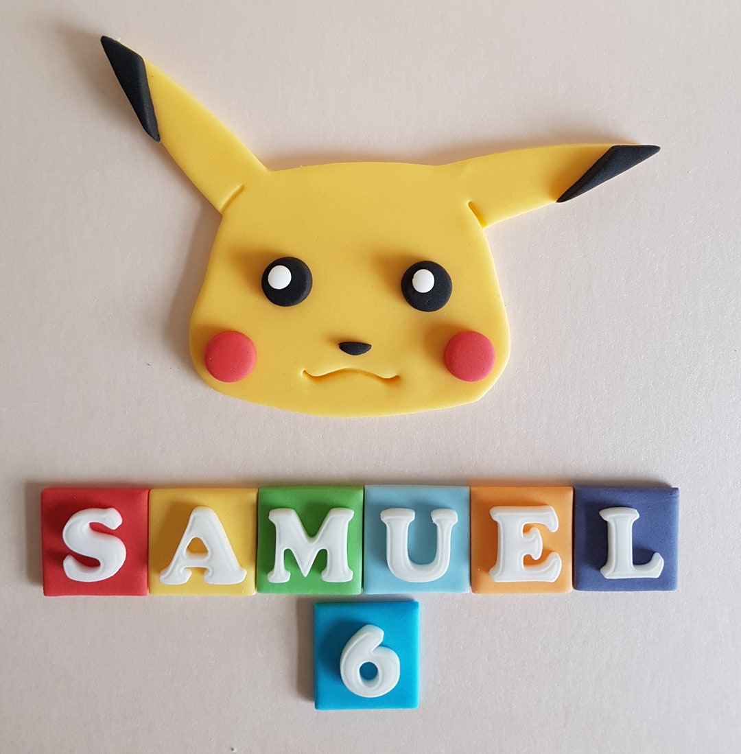 Edible Handmade Sugar Paste Fondant Icing Unofficial Pokemon Pikachu ...