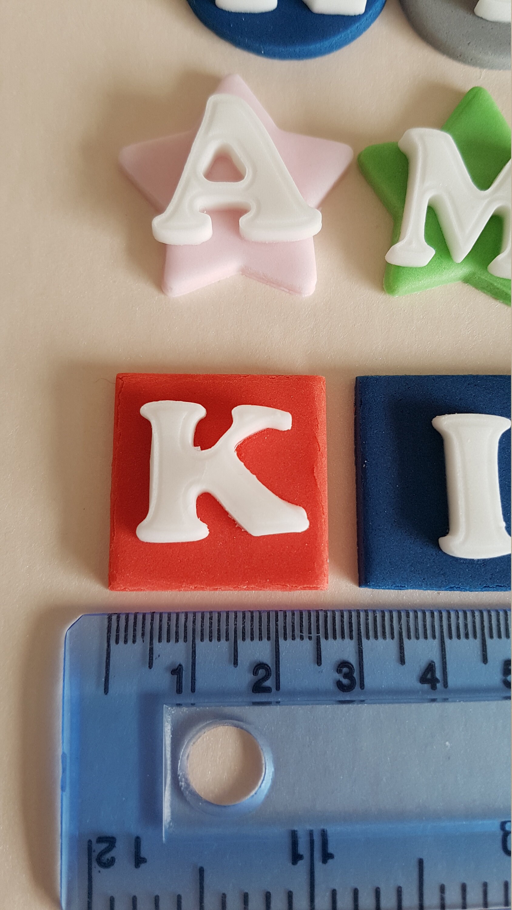 Edible Handmade Sugar Paste Fondant Personalised Letter and | Etsy