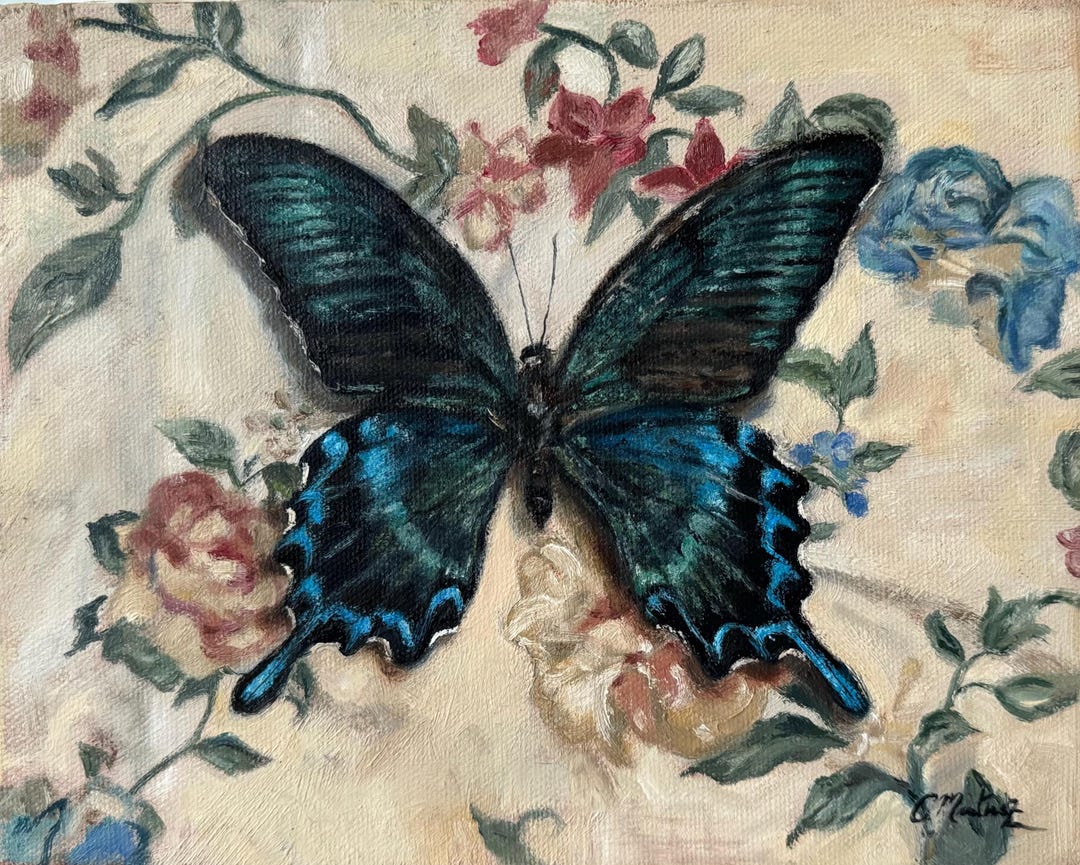 Cottagecore Floral Butterfly Art Print. "specimen Iii" by Camryn ...