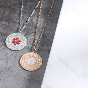 Customize Medical Alert Necklace for Women With Free Engraving ...