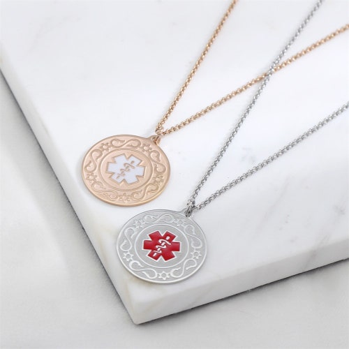 Custom Medical Alert Necklace for Women or Men With Free - Etsy