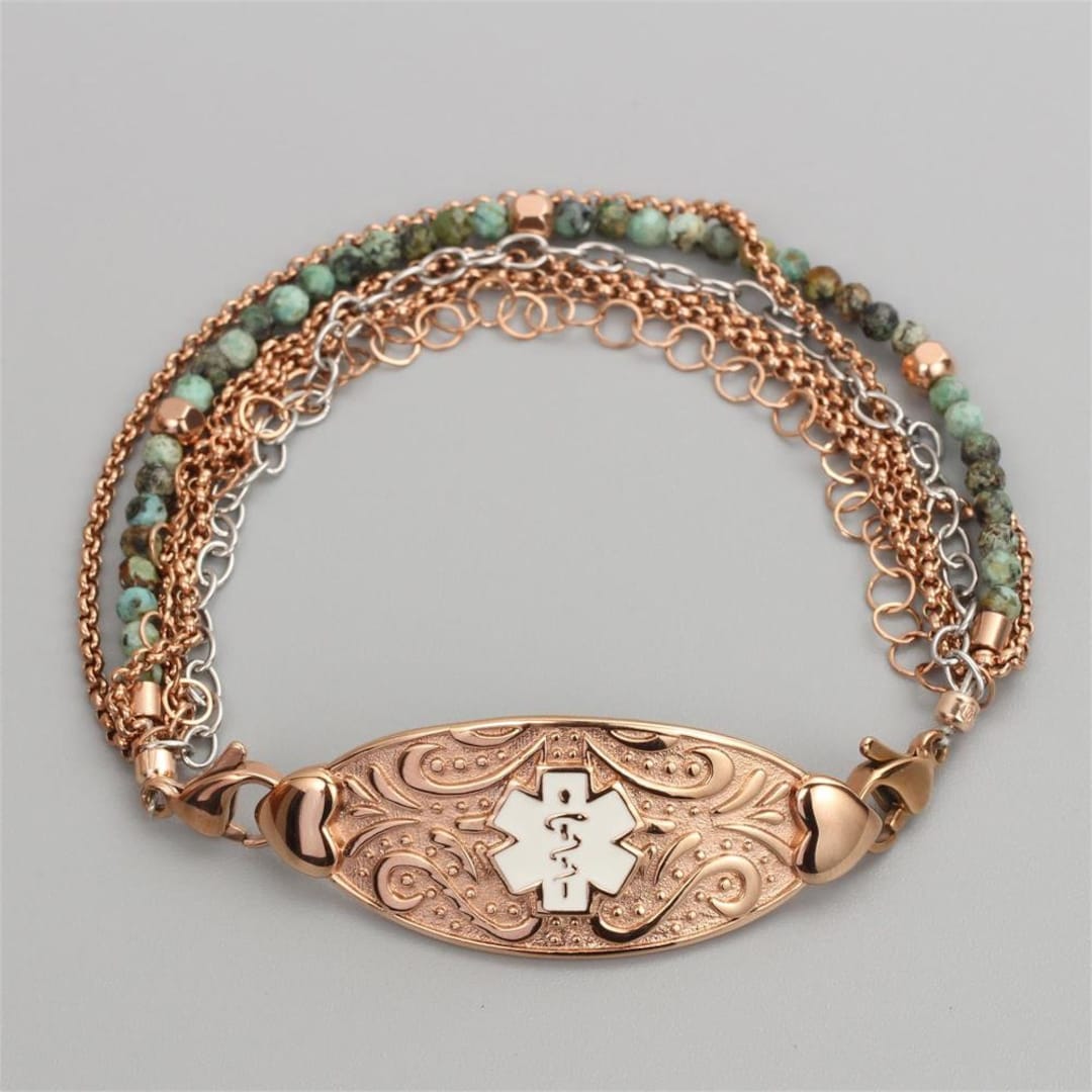 Custom Medical Alert Bracelet for Women With Free Engraving，personalize ...