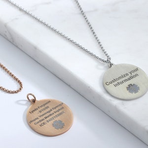 Customize Medical Alert Necklace for Women With Free Engraving ...