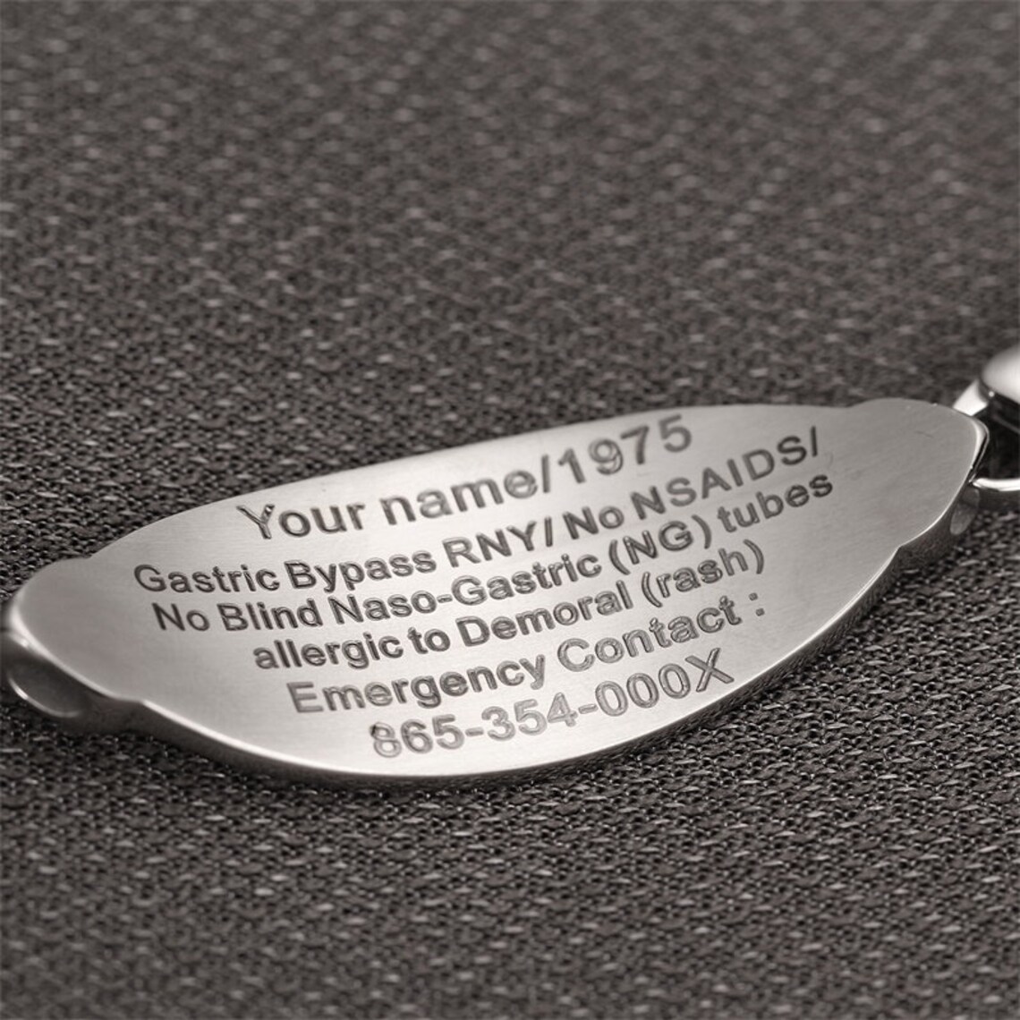Custom Medical Alert ID Chain Bracelet With Free Engraving for - Etsy