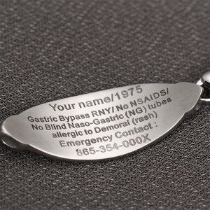 Custom Medical Alert ID Chain Bracelet With Free Engraving for - Etsy