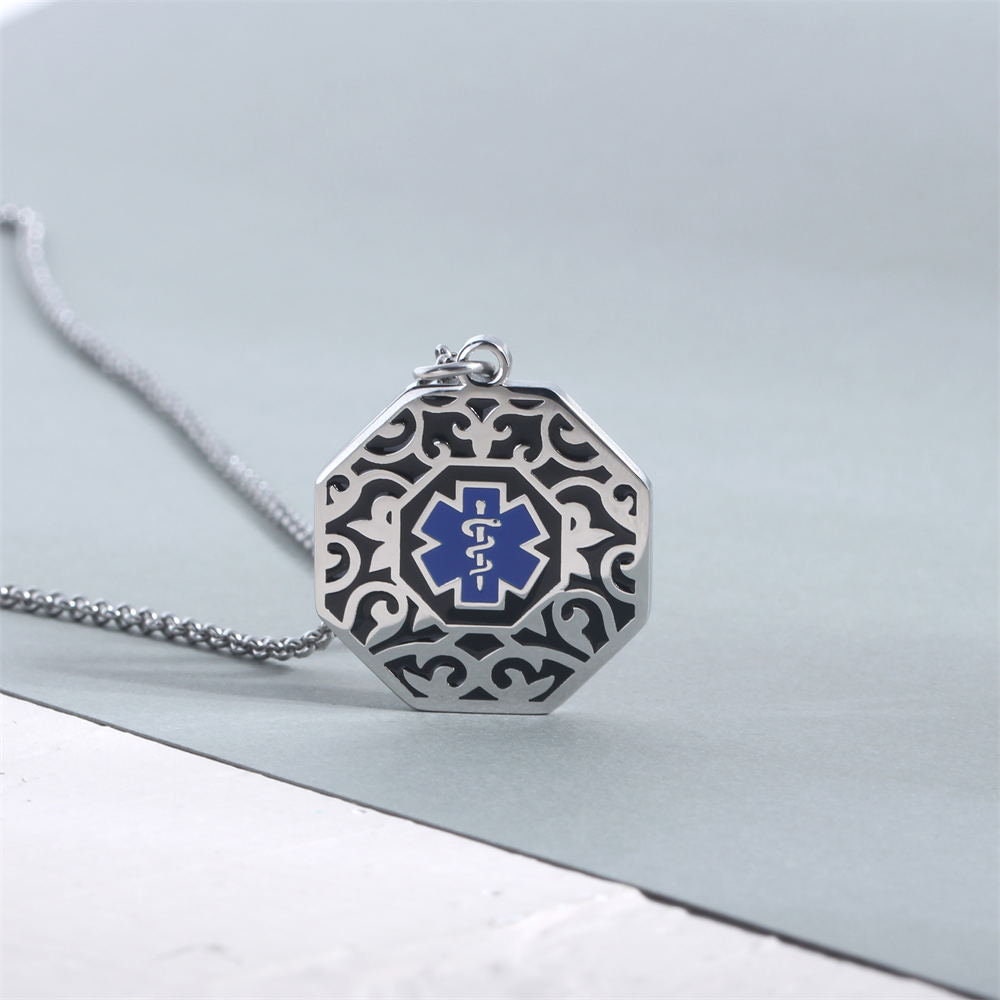 Custom Medical Alert Necklace for Women or Men With Free - Etsy