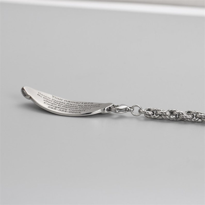 Custom Medical Alert ID Chain Bracelet With Free Engraving for - Etsy