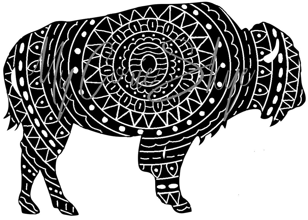 Buffalo Mandala SVG PNG Instant Download - Etsy
