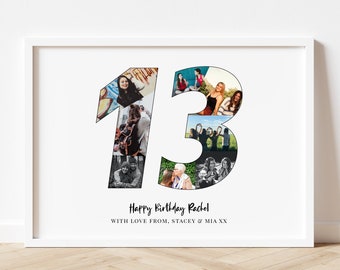 13th Birthday Photo Collage - Etsy