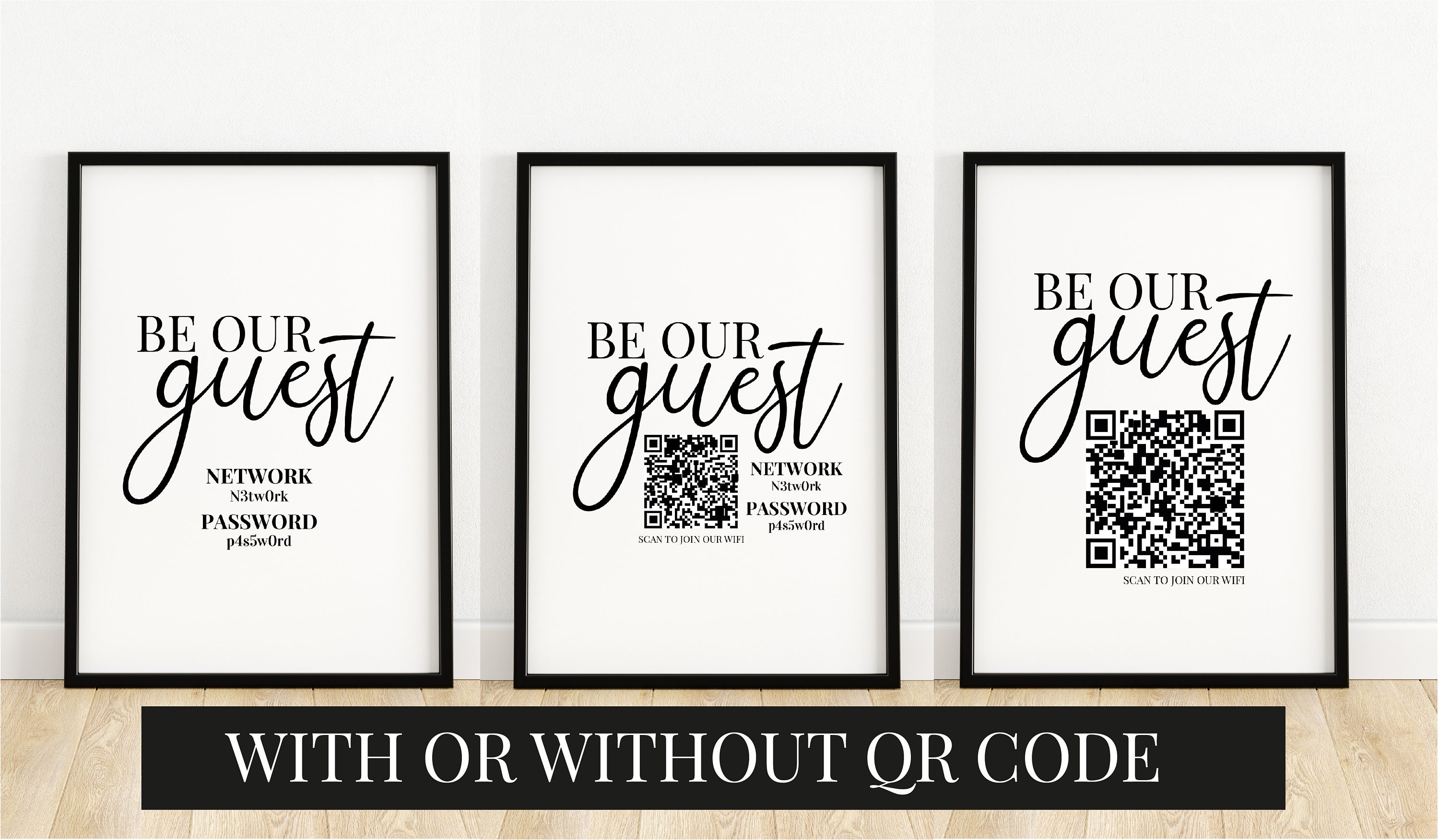 Personalisierter WiFi Print WiFi QR Code Print WiFi Schild - Etsy