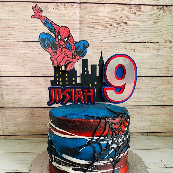 Spiderman Head Cake Topper - Etsy