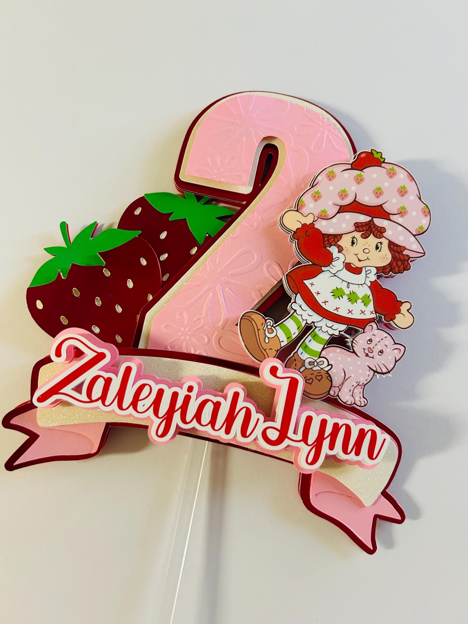 Strawberry Cake Topper Shortcake - Etsy