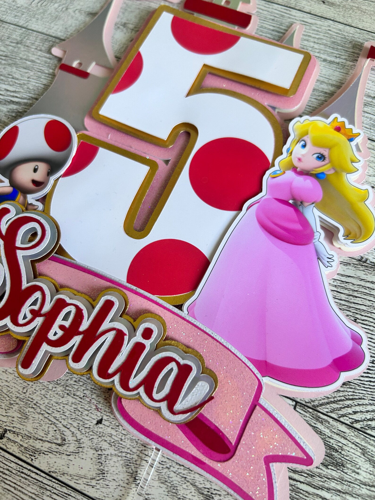 Princess Peach Cake Topper - Etsy