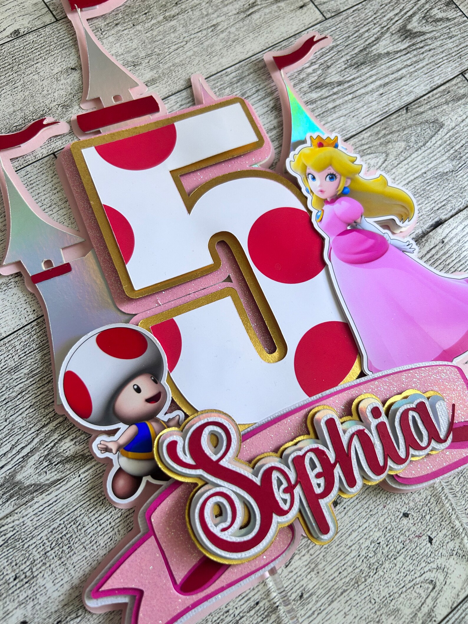 Princess Peach Cake Topper - Etsy