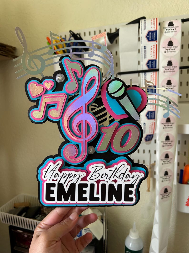 Music Cake Topper - Etsy