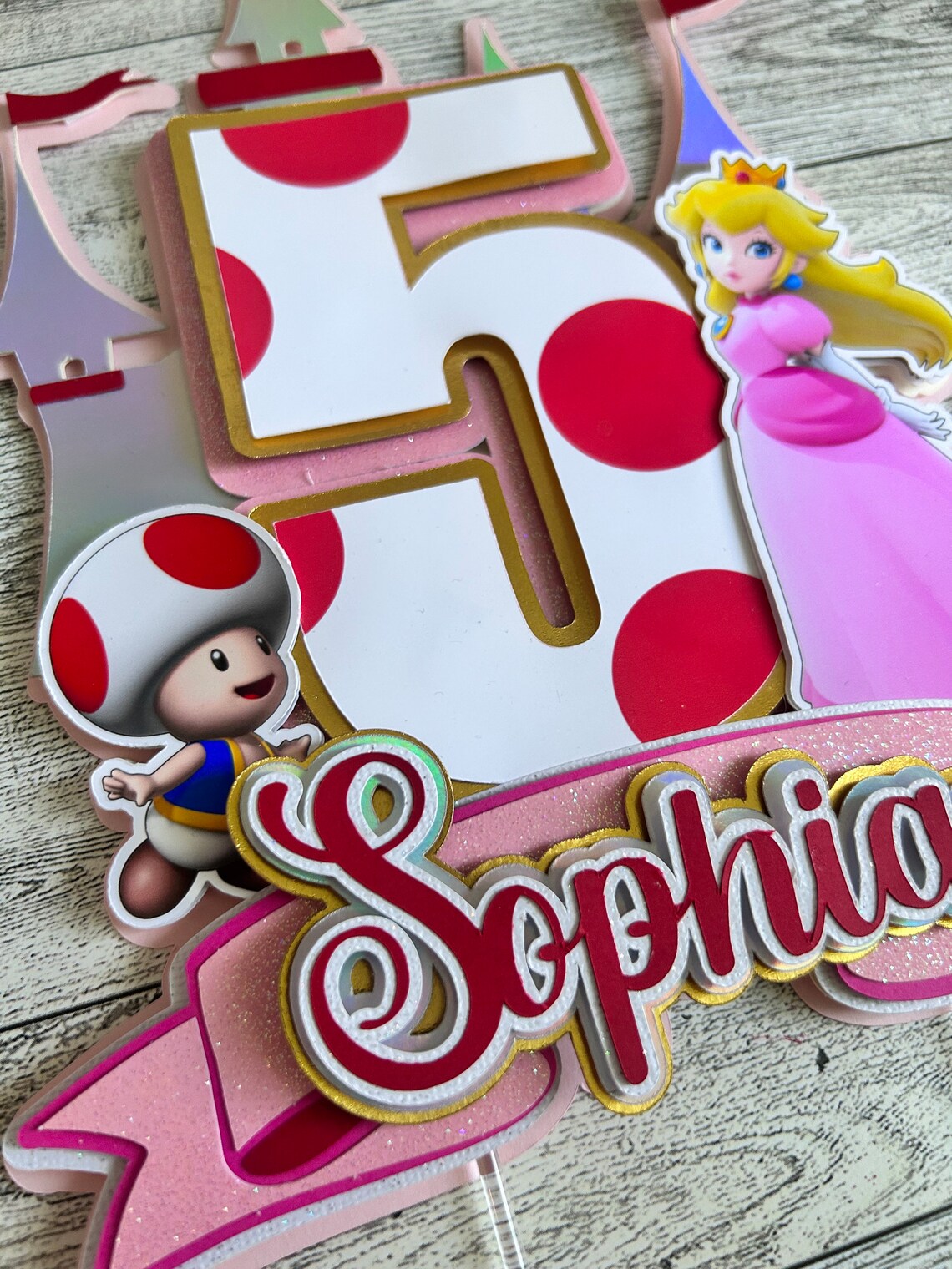 Princess Peach Cake Topper - Etsy
