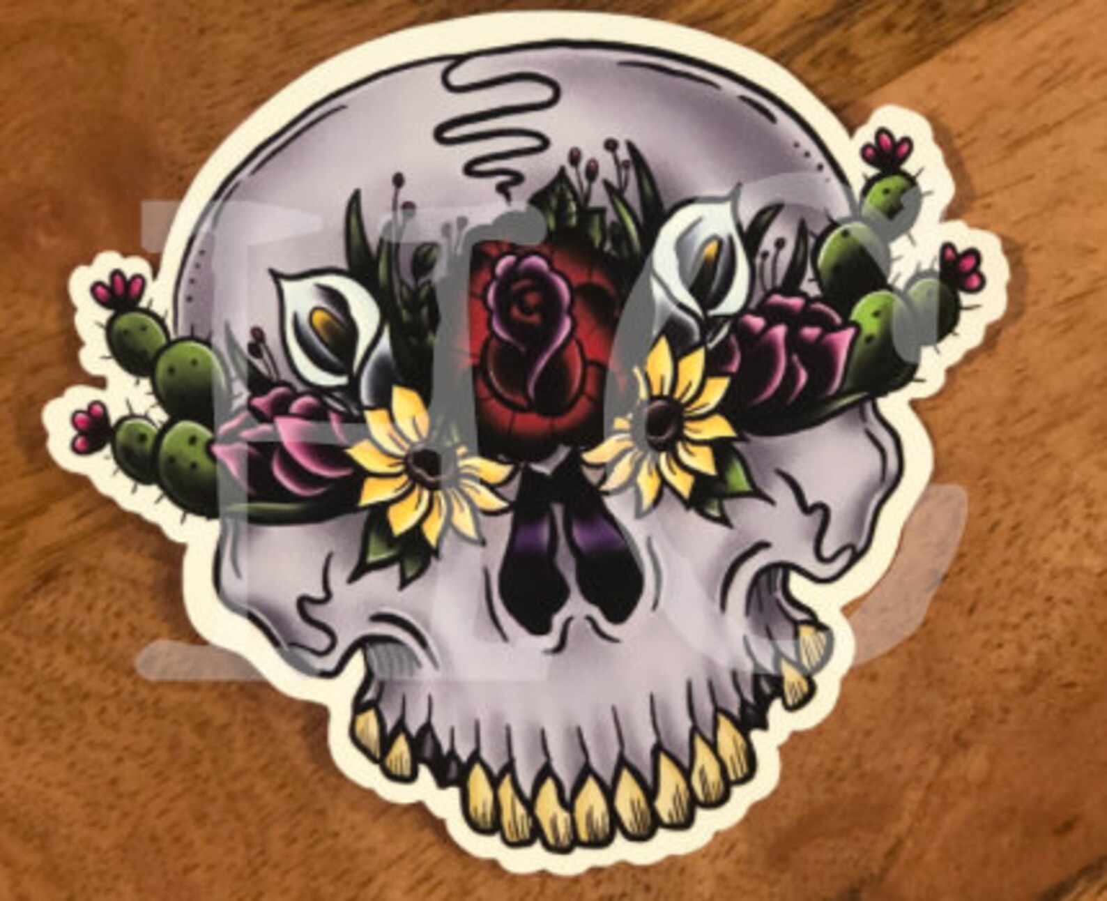 Girly Skull Vinyl Sticker | Etsy