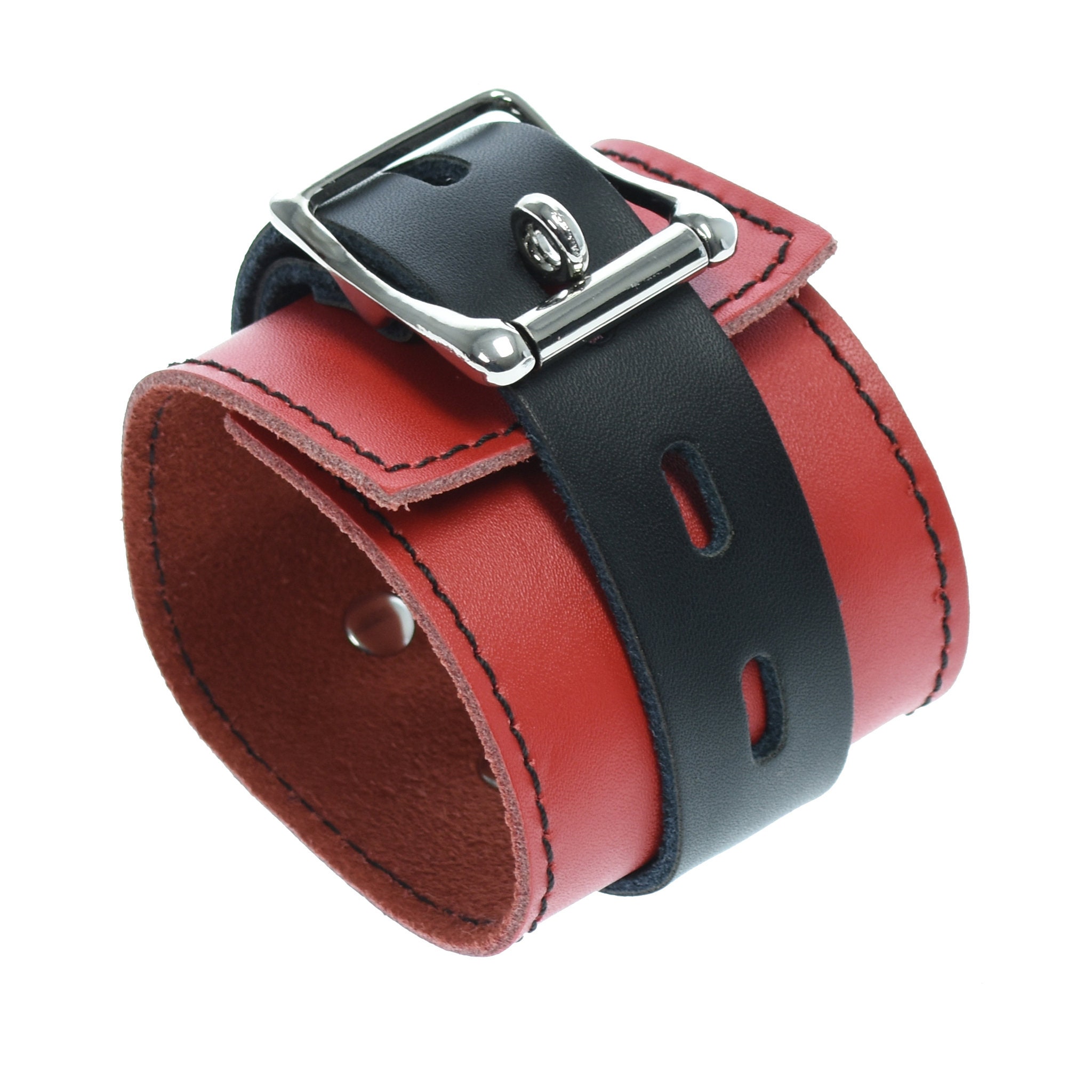 Strict Leather Black and Red Wrist Cuff Restraints - Etsy