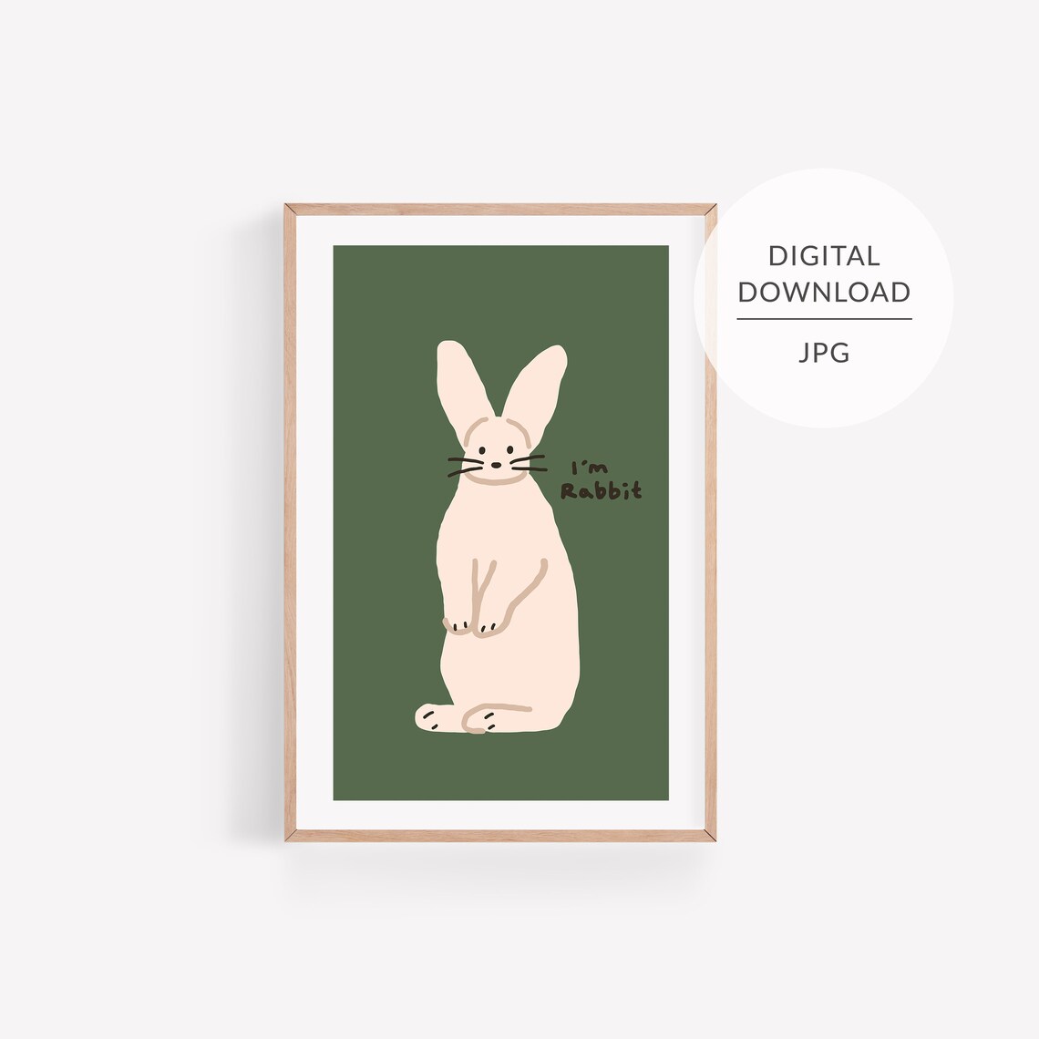 Printable Wall Art Rabbit Poster Rabbit Print Rabbit Wall | Etsy