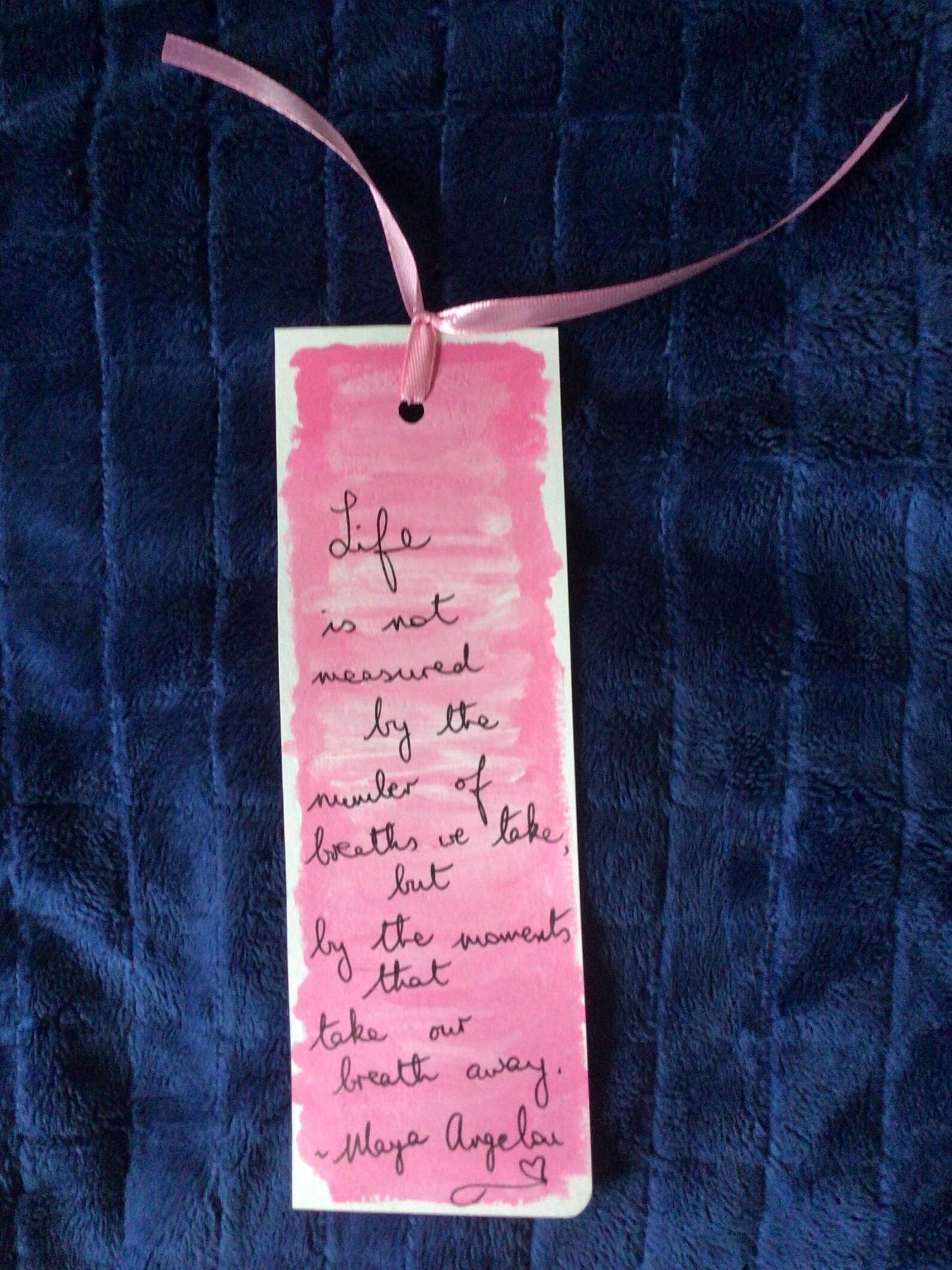 Bookmark Quote Pink Bookmark Personalized Bookmark Quote With Ribbon ...