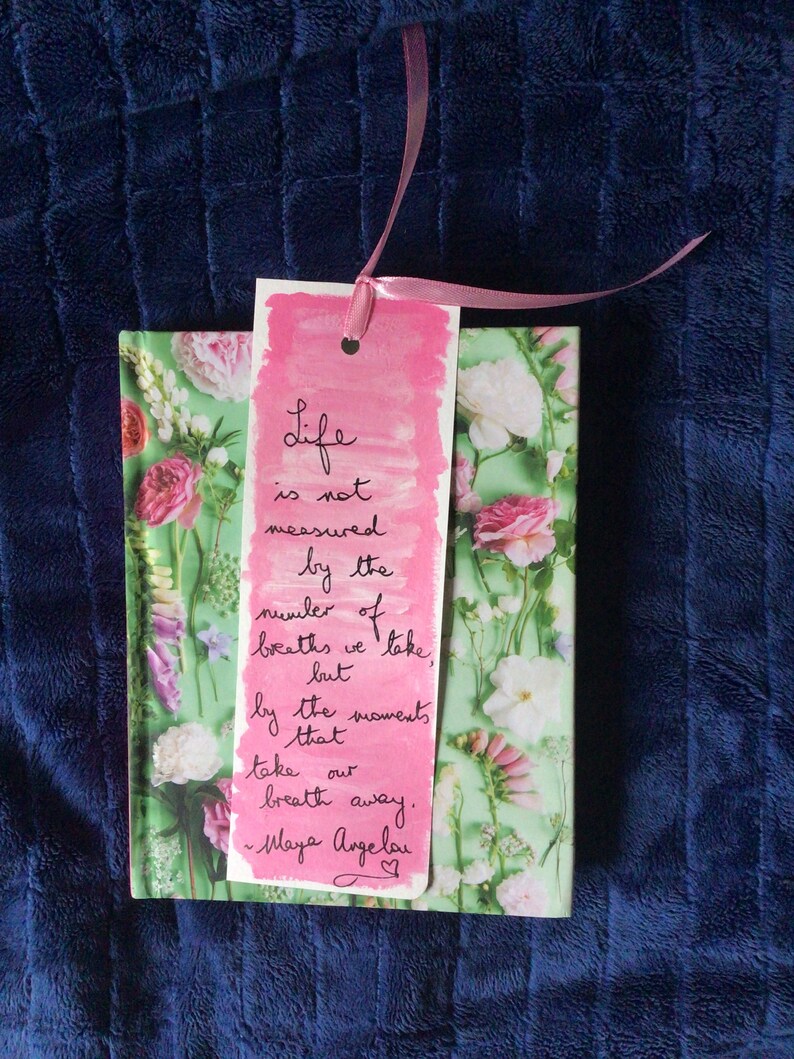 Bookmark Quote Pink Bookmark Personalized Bookmark Quote With Ribbon ...