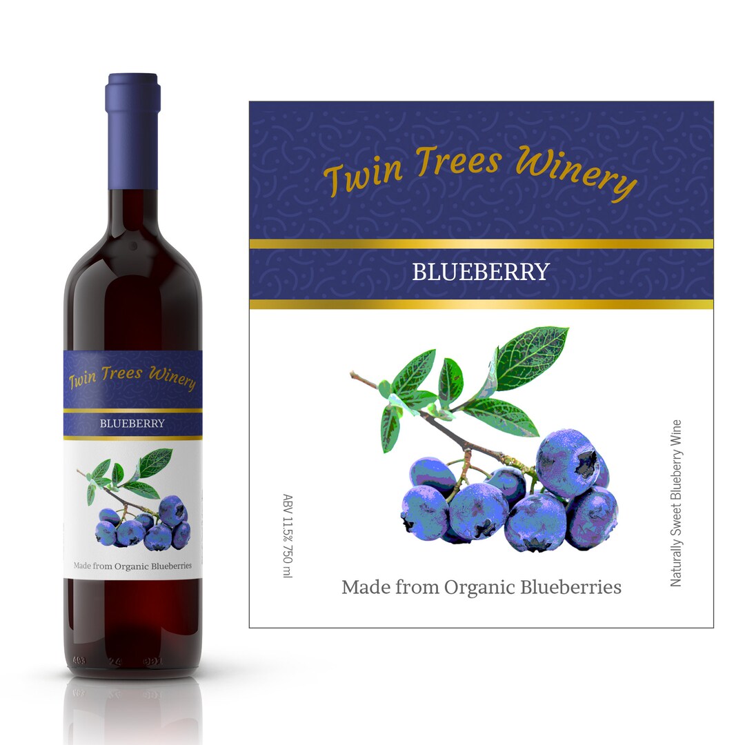 Blueberry Wine Custom Wine Label | Home Wine-making Supplies ...