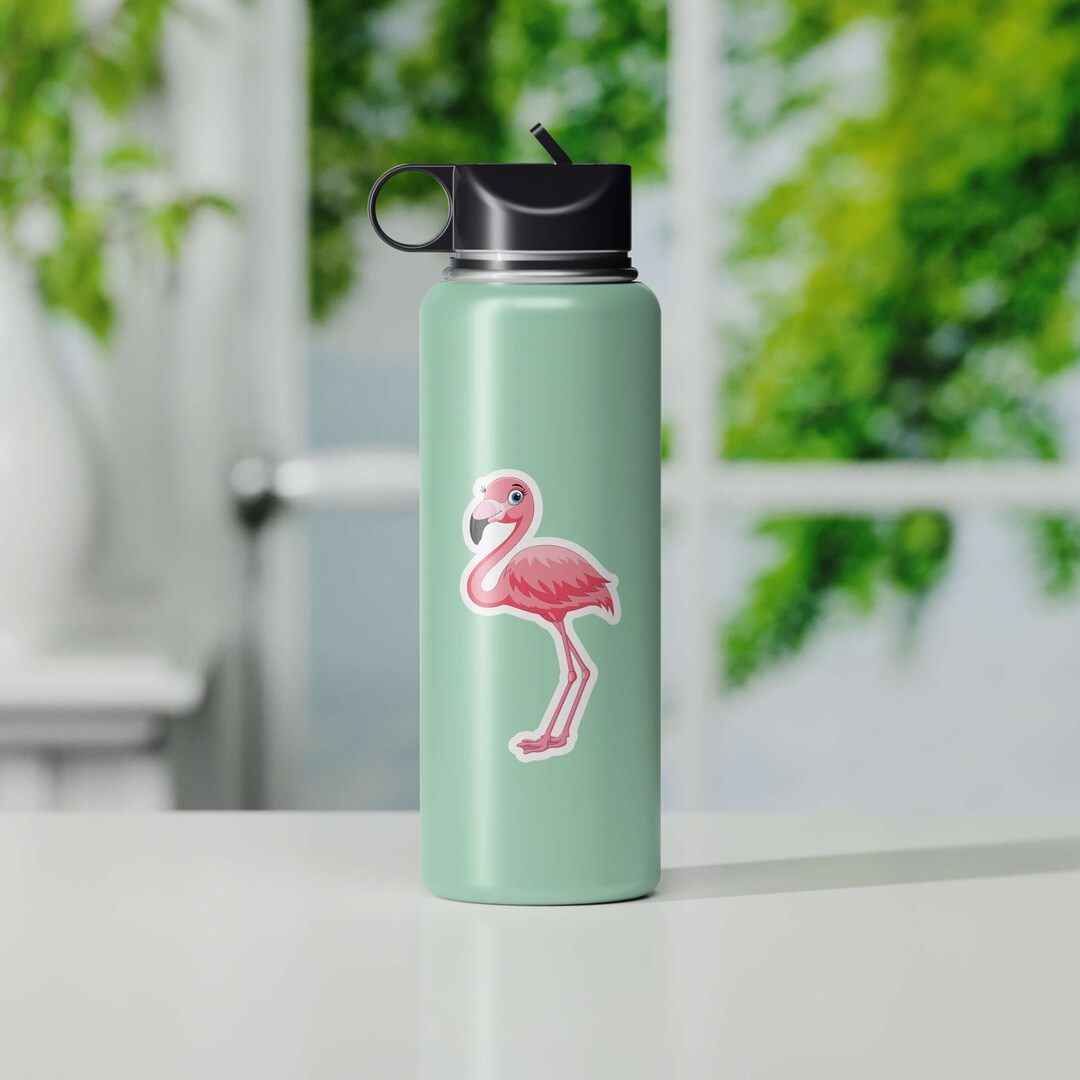 Cute Cartoon Pink Flamingo Sticker | Flamingo Laptop Sticker | Flamingo ...