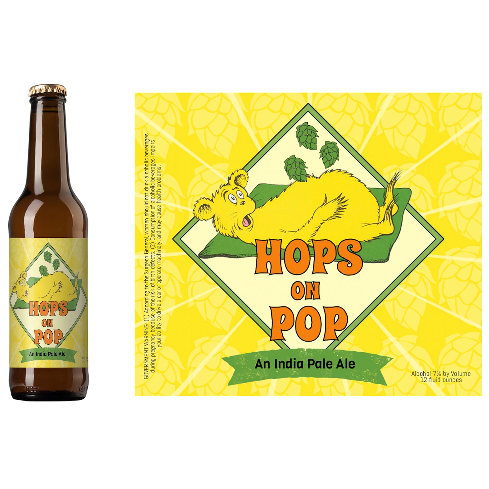 Hops on Pop Beer Label Funny Beer Label Home Brew Beer - Etsy
