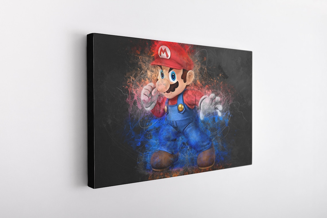 Super Mario Canvas Wall Art Game Room Artwork Gift for A - Etsy