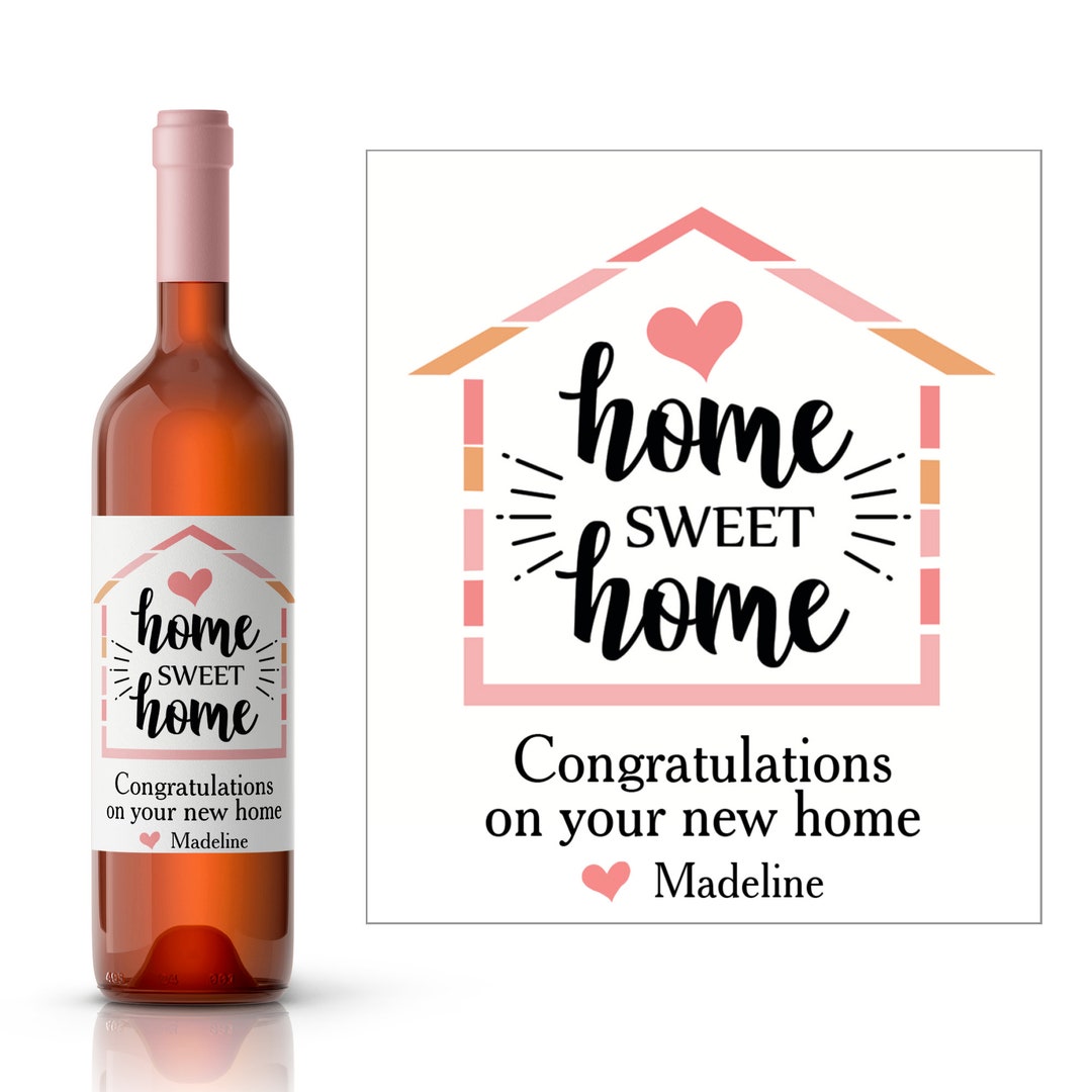 Simple Home Sweet Home Wine Label | Housewarming Wine Gift | New Home ...