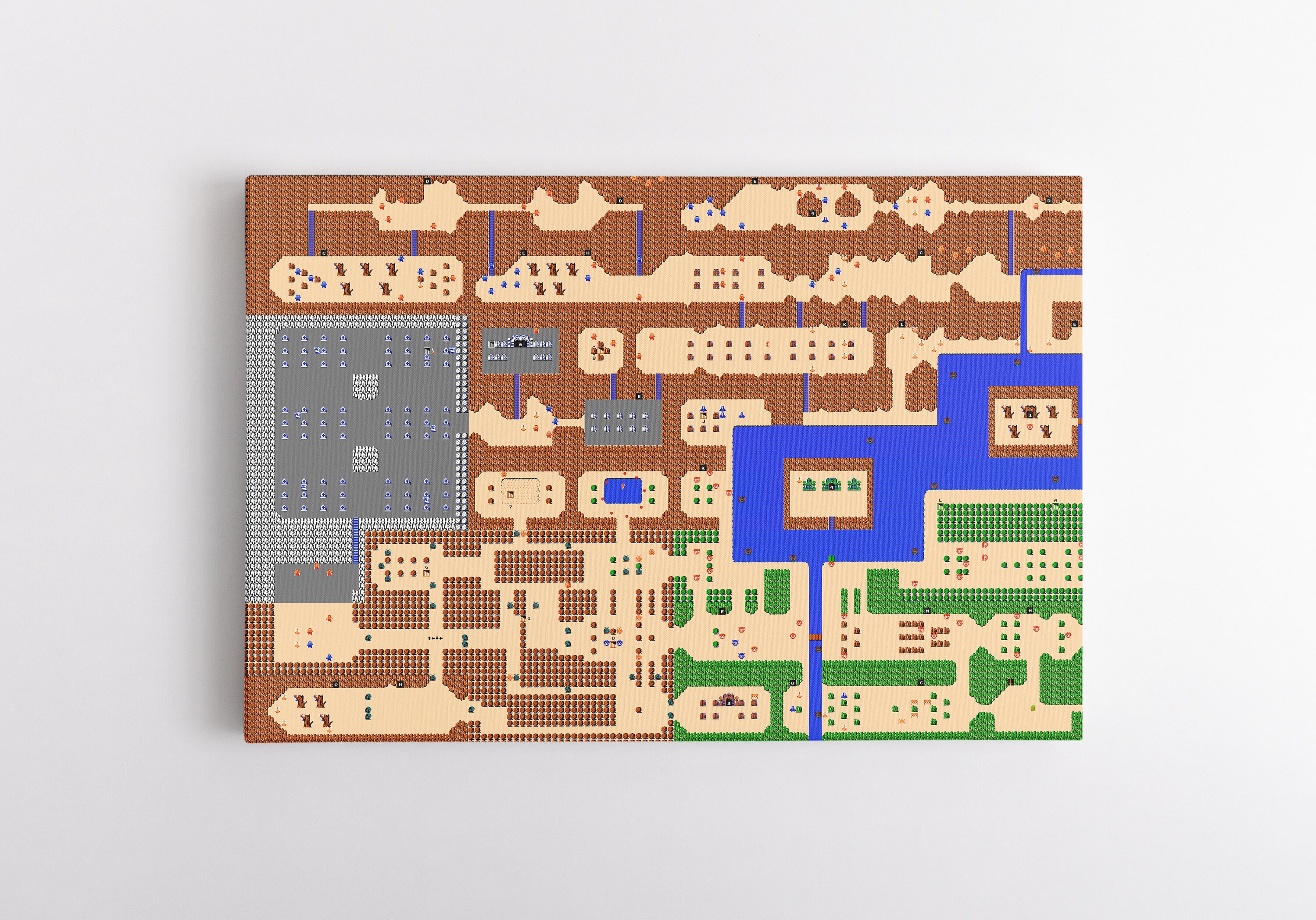 The Legend of Zelda Map Two Piece Canvas Wall Art Game Room - Etsy