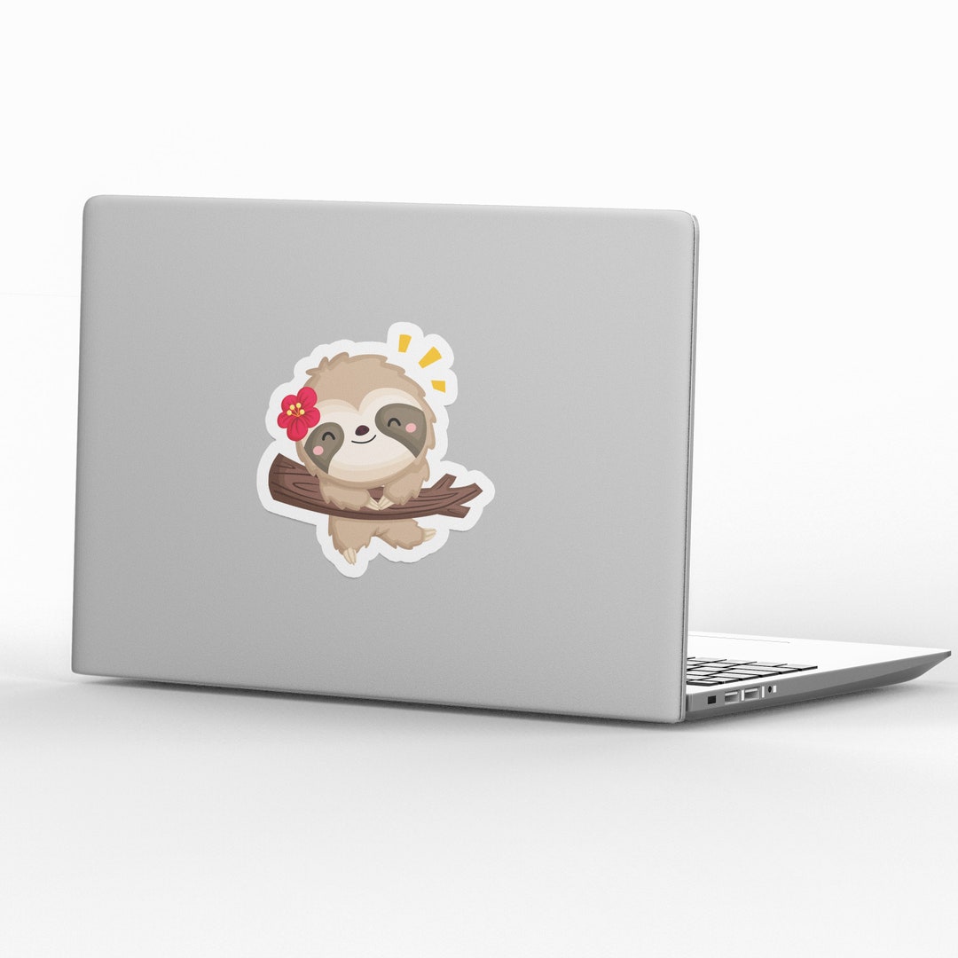 Cute Happy Sloth Sticker | Cute Sloth Laptop Sticker | Cute Sloth Car ...