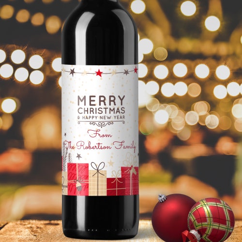 NEW Funny Christmas Wine Bottle Labels Wine Labels Unique | Etsy