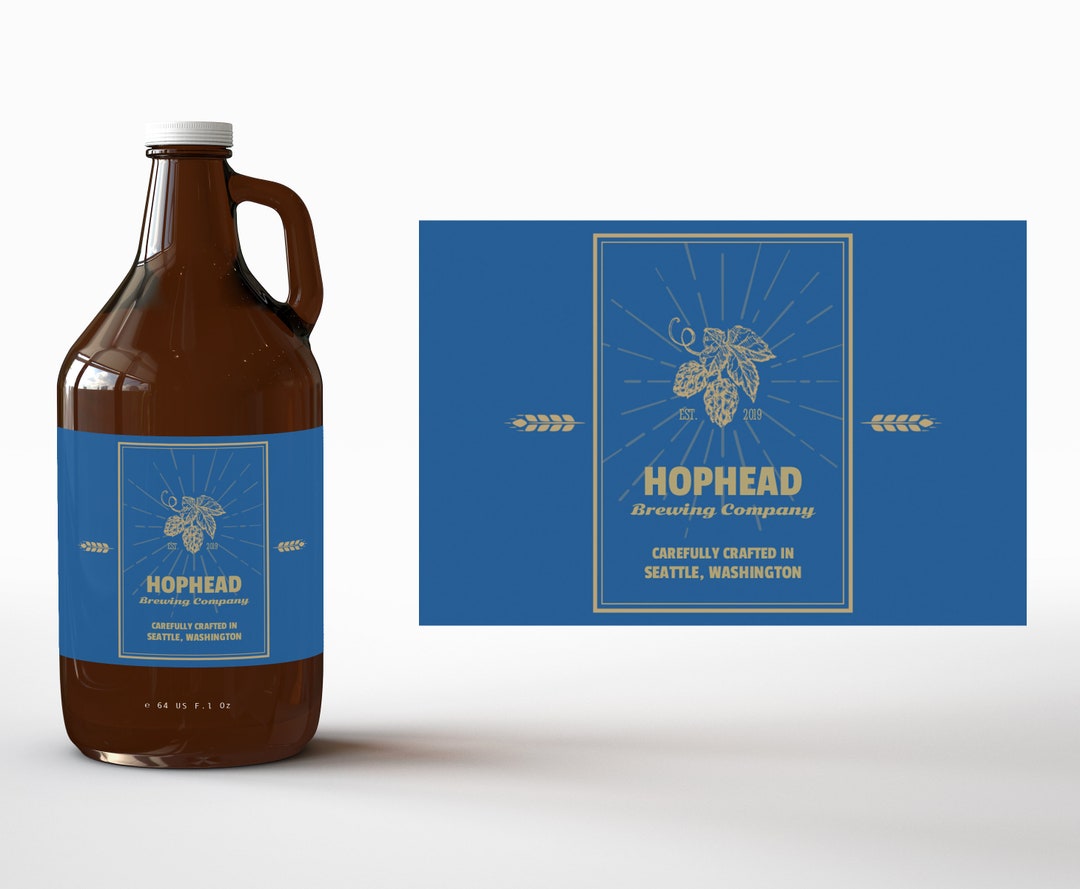 Hophead Growler Label Growler Label by Bottleyourbrand - Etsy