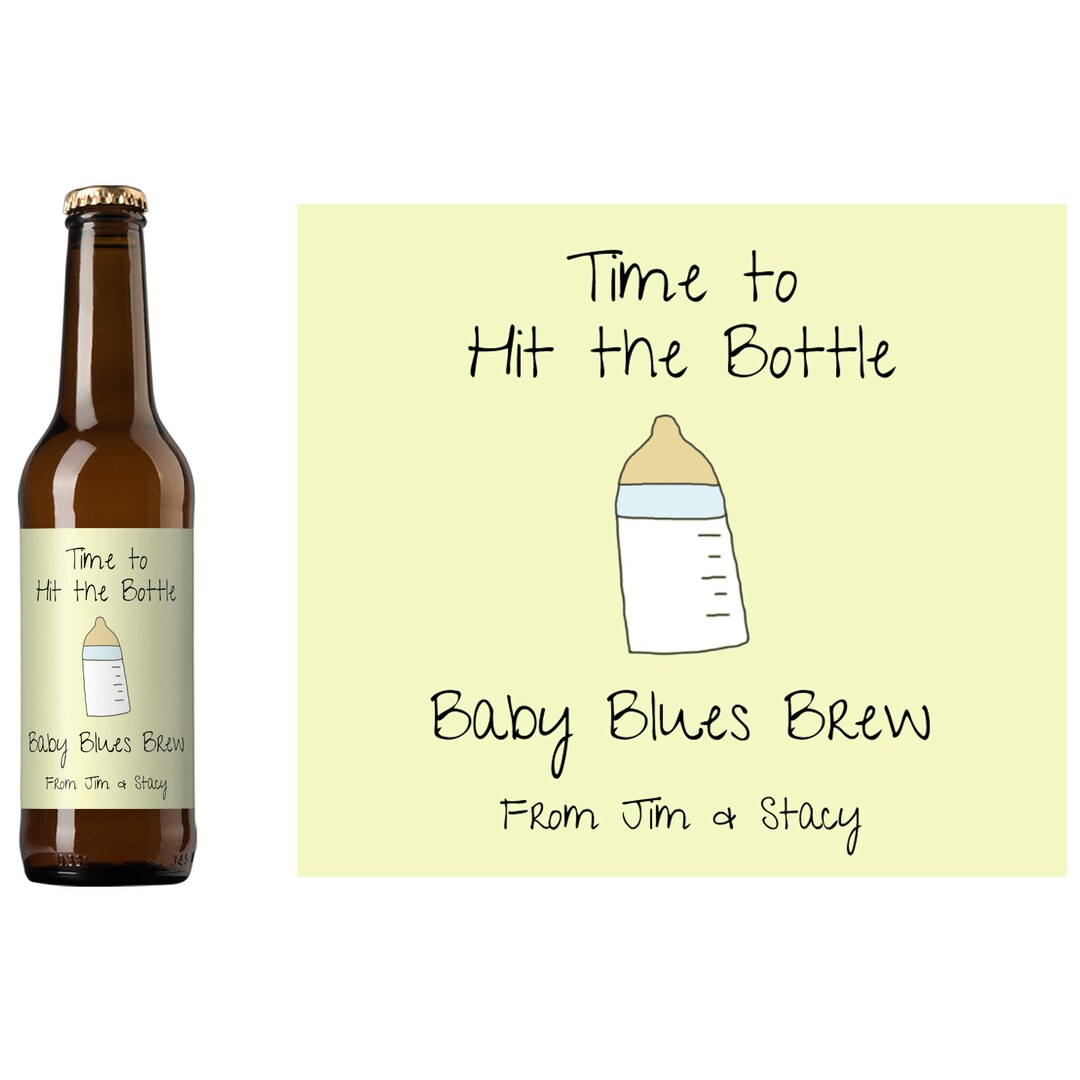 Hit the Bottle Beer Label | Sip and See Baby Beer Label | Baby Shower ...
