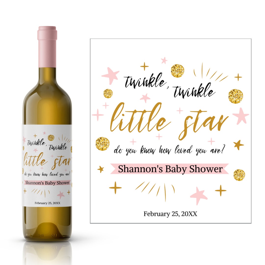 Twinkle Twinkle Little Star Baby Shower Custom Wine Label | Shower ...