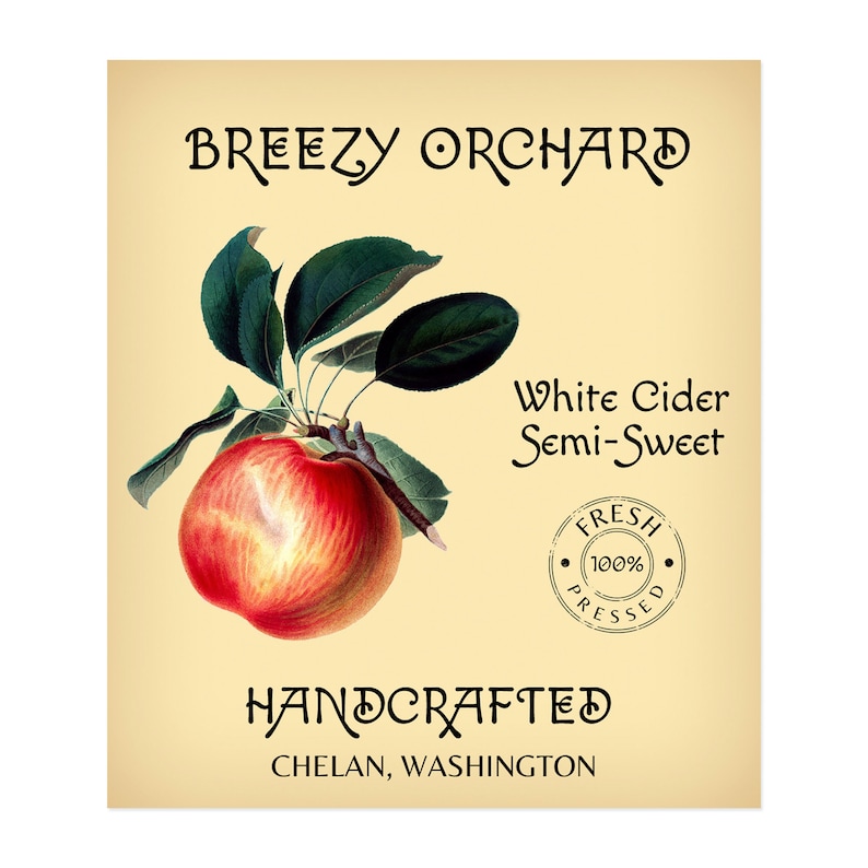 Handcrafted Apple Cider Label | Home Wine-making Supplies | Apple Wine ...