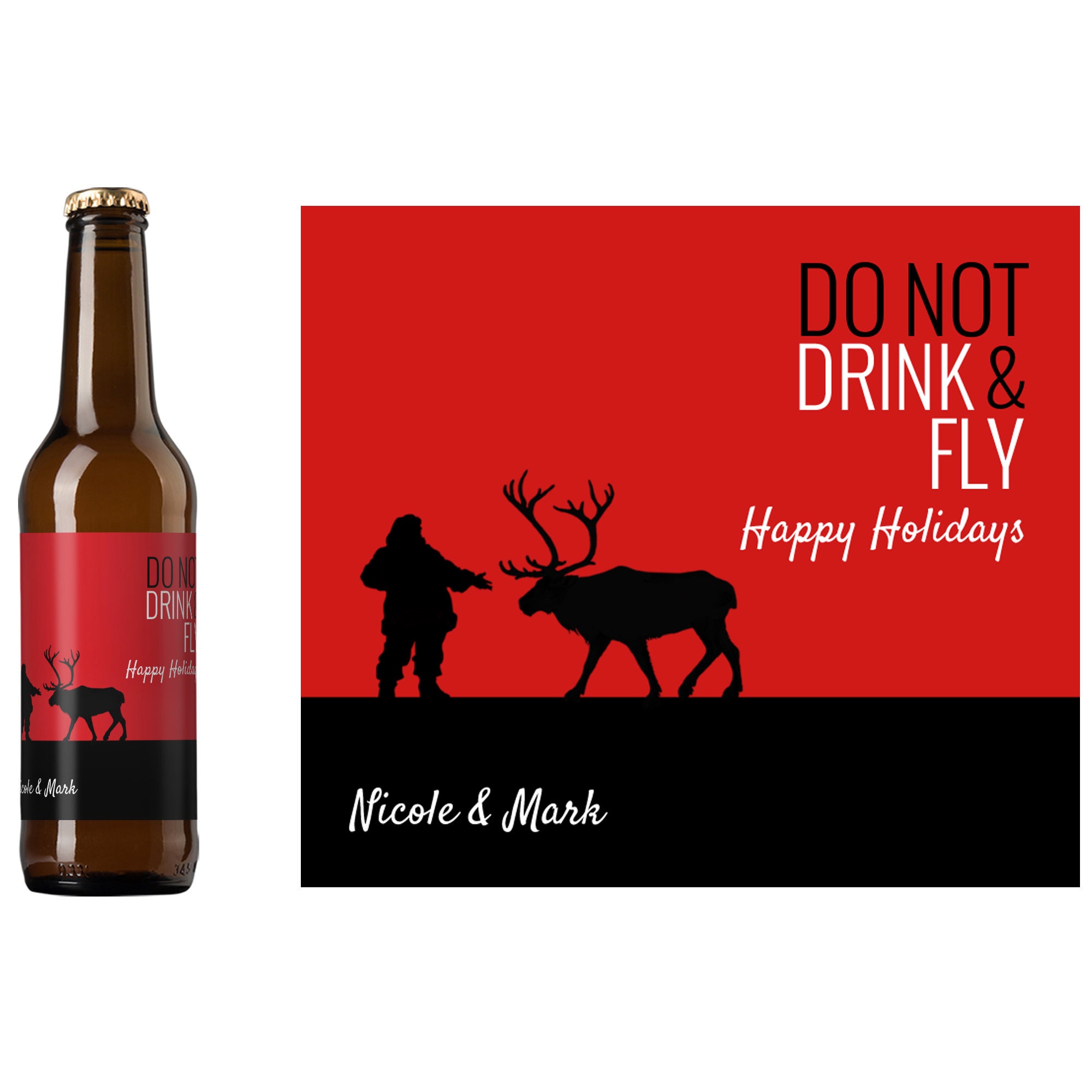 Labels Custom Beer Label Girls Night In Beer Label Drink With Christmas ...