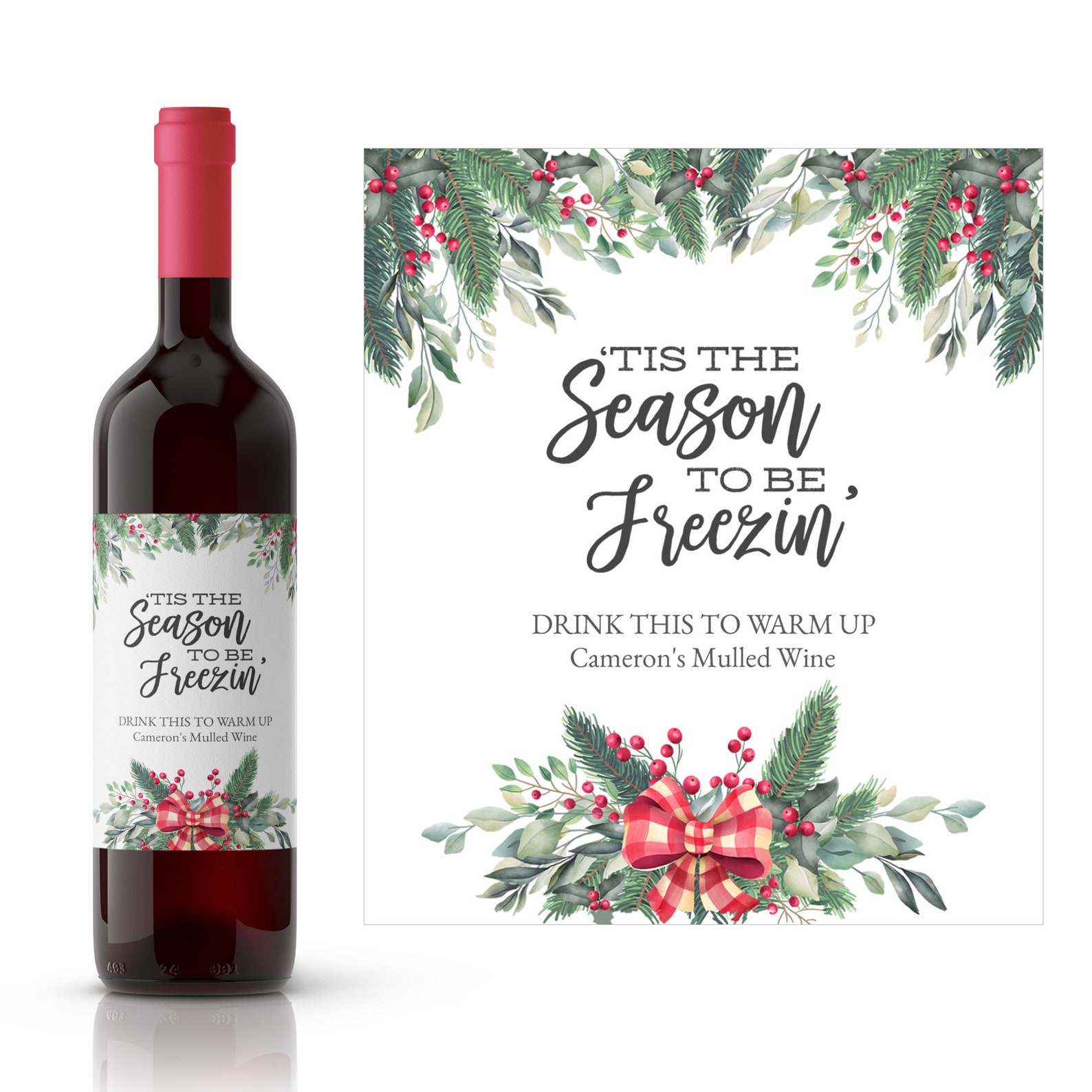 Christmas Season Holiday Wine Label | Season to Be Freezin ...