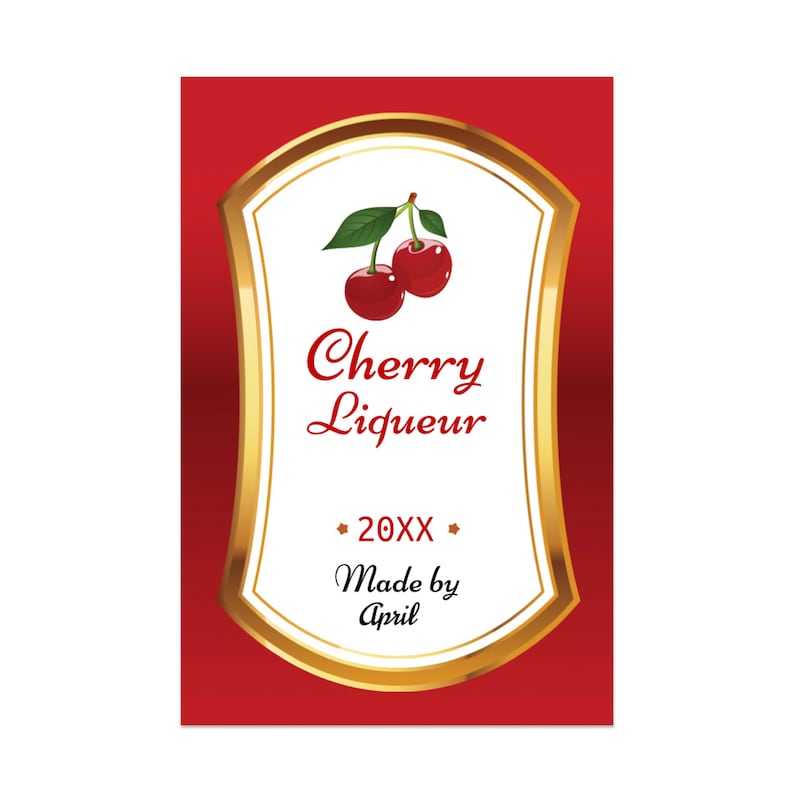 Cherry Liqueur | Liqueur Drink Labels | Labels for Cherry Drinks | Make ...