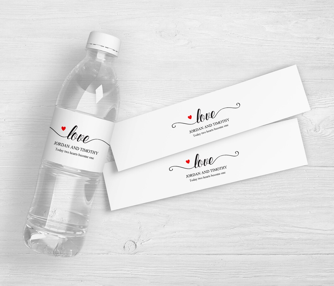 Only Love Wedding Water Bottle Labels | Wedding Welcome Labels ...